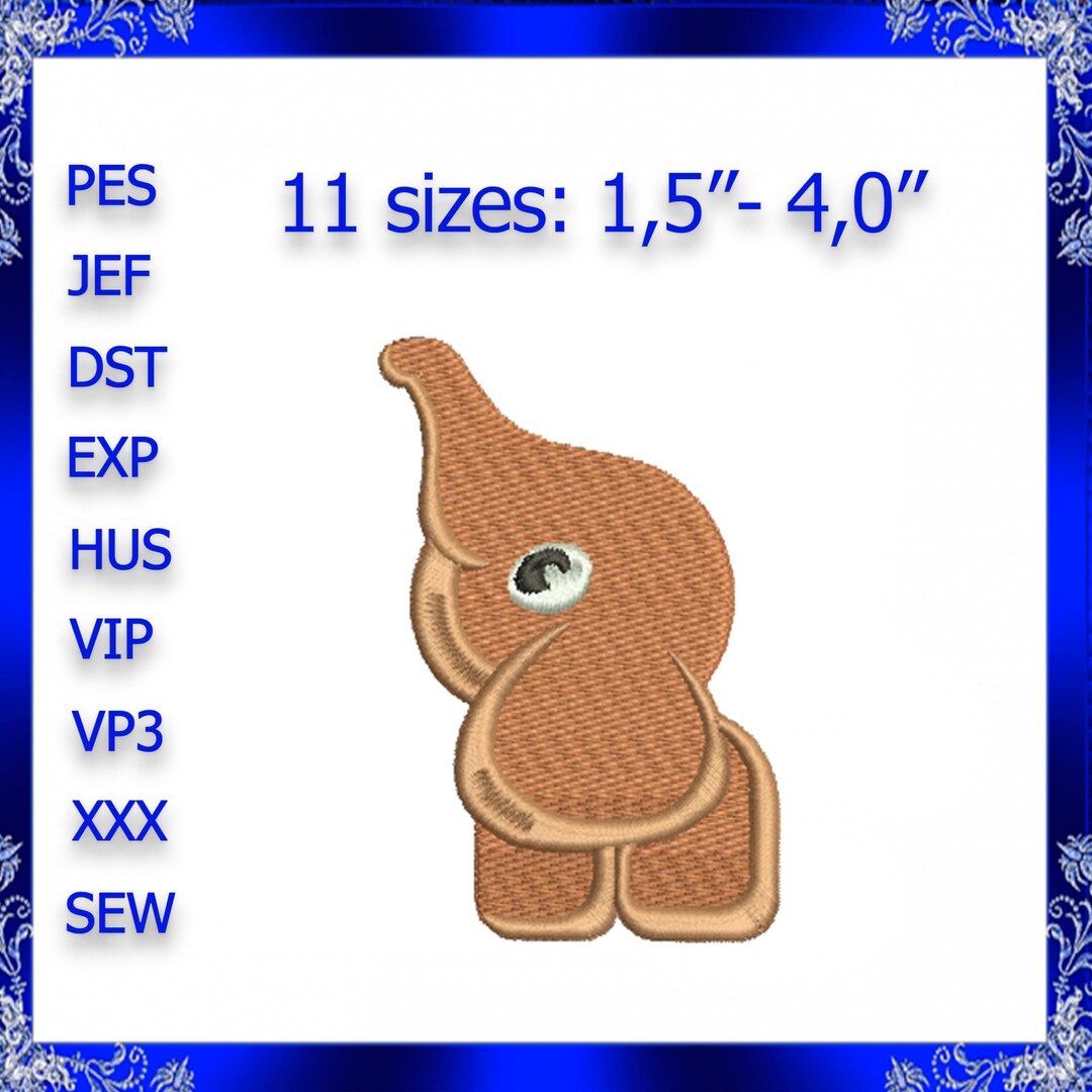 Mini Elephant Machine Embroidery Design Tiny Elephant Embroidery Small ...