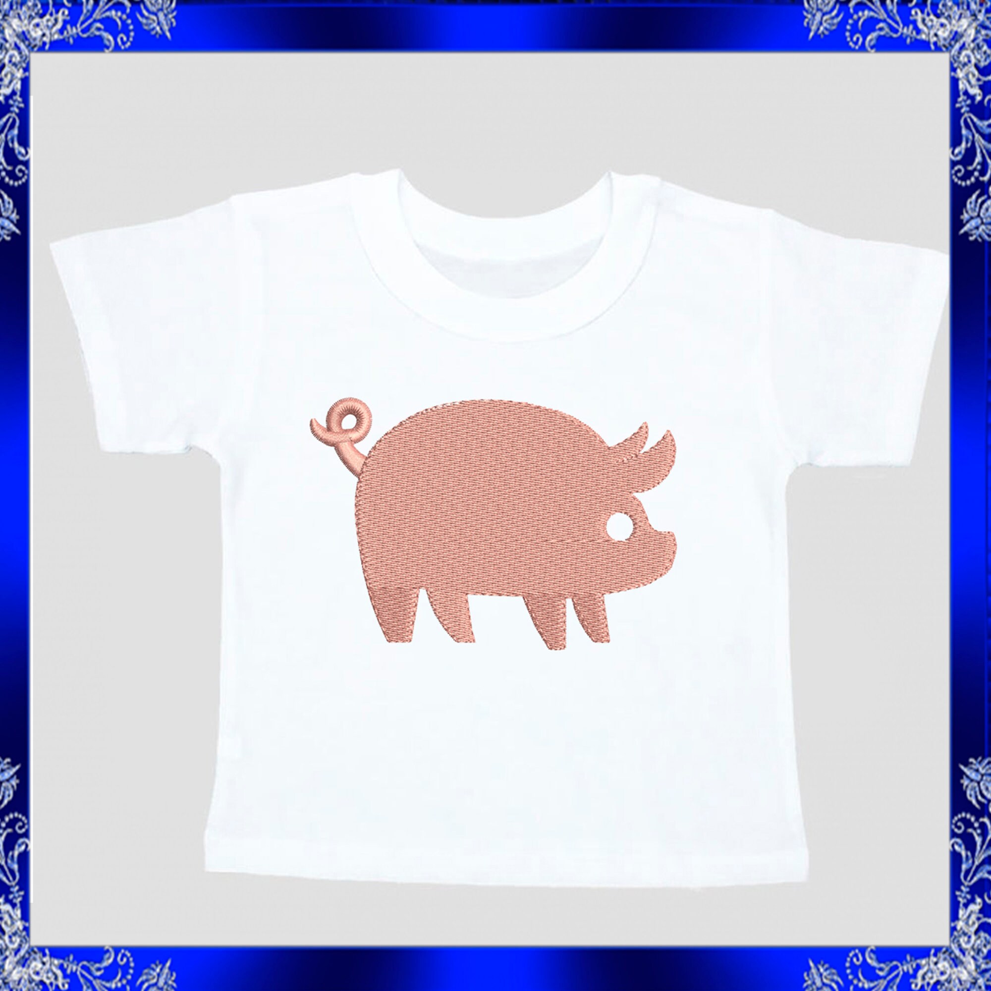 Pig Machine Embroidery Design Tiny Pig Embroidery Filled Pig Embroidery ...