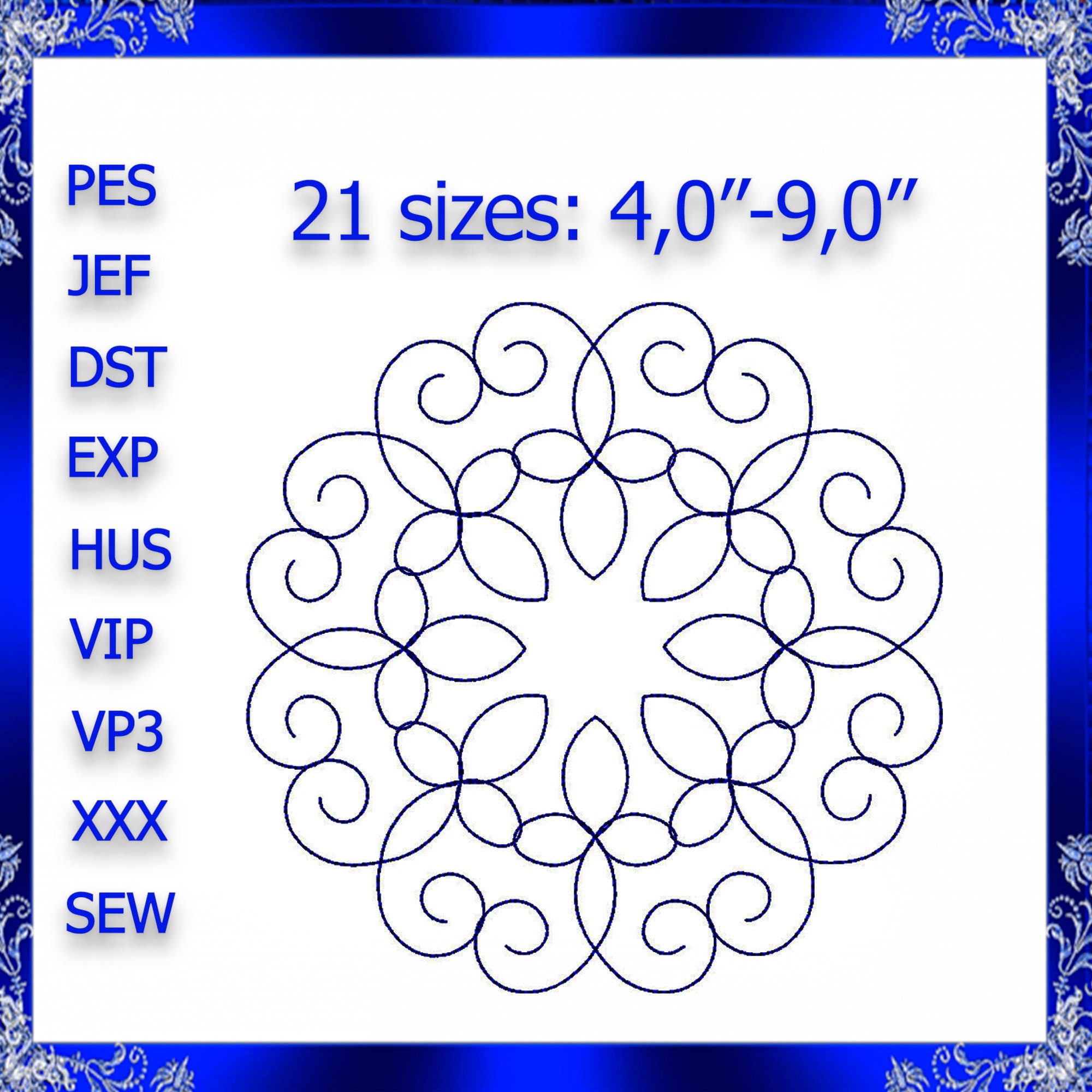 Quilting Swirls Embroidery Design Quilting Swirls Quilting Block ...