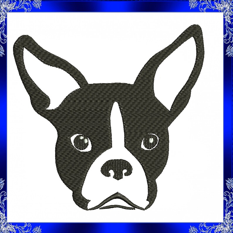 Boston Terrier Embroidery Design Instant Download Dog Machine ...
