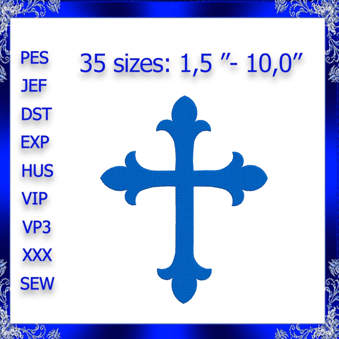 Cross Embroidery Design Cross Christian Religious Cross Embroidery ...