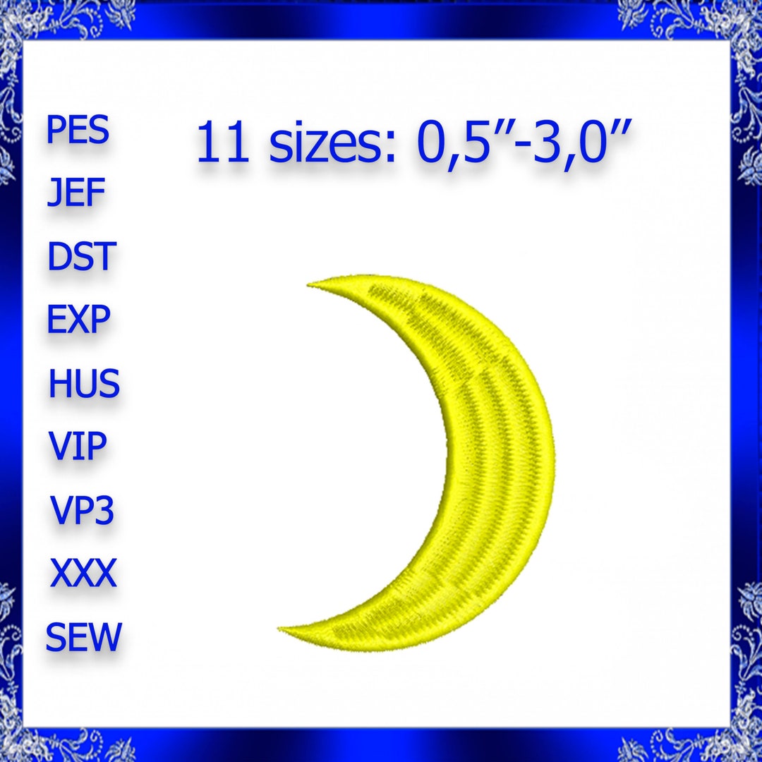 Moon Machine Embroidery Design Small Moon Embroidery Design Tiny Moon ...