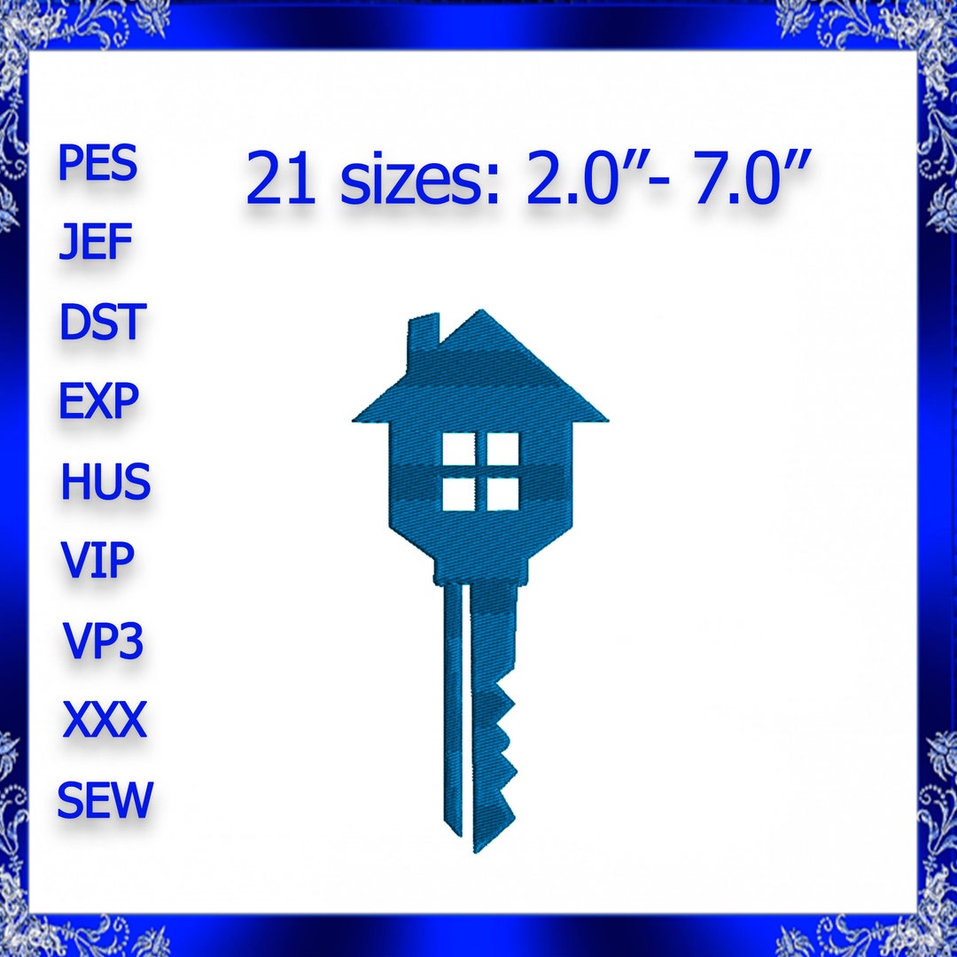 House Key Machine Embroidery Design Key Embroidery Stay Home Machine ...