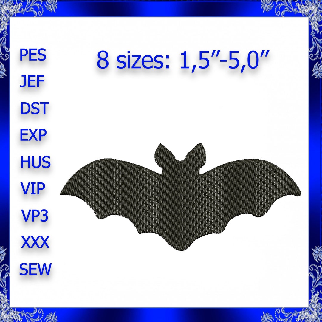 Bat Machine Embroidery Design Tiny Bat Embroidery Design Mini Bat ...