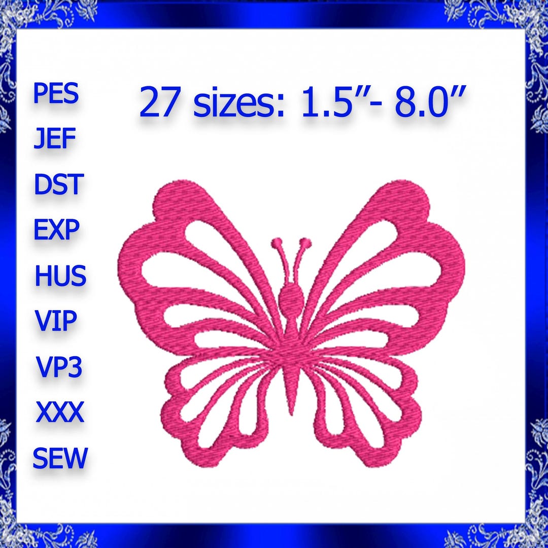 Butterfly Machine Embroidery Design Pretty Butterfly Outline Embroidery ...