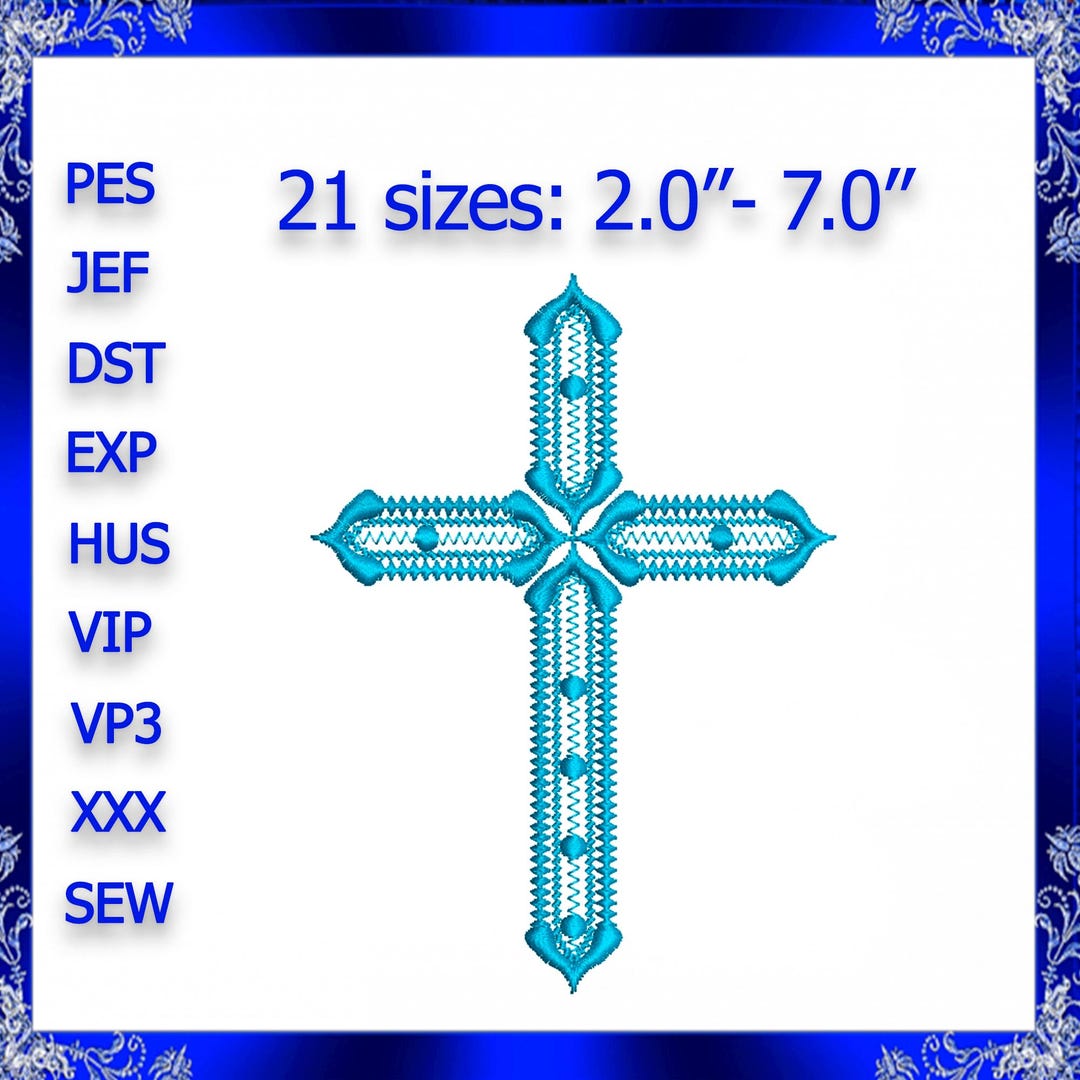 Cross Machine Embroidery Design Cross Christian Religious Cross ...