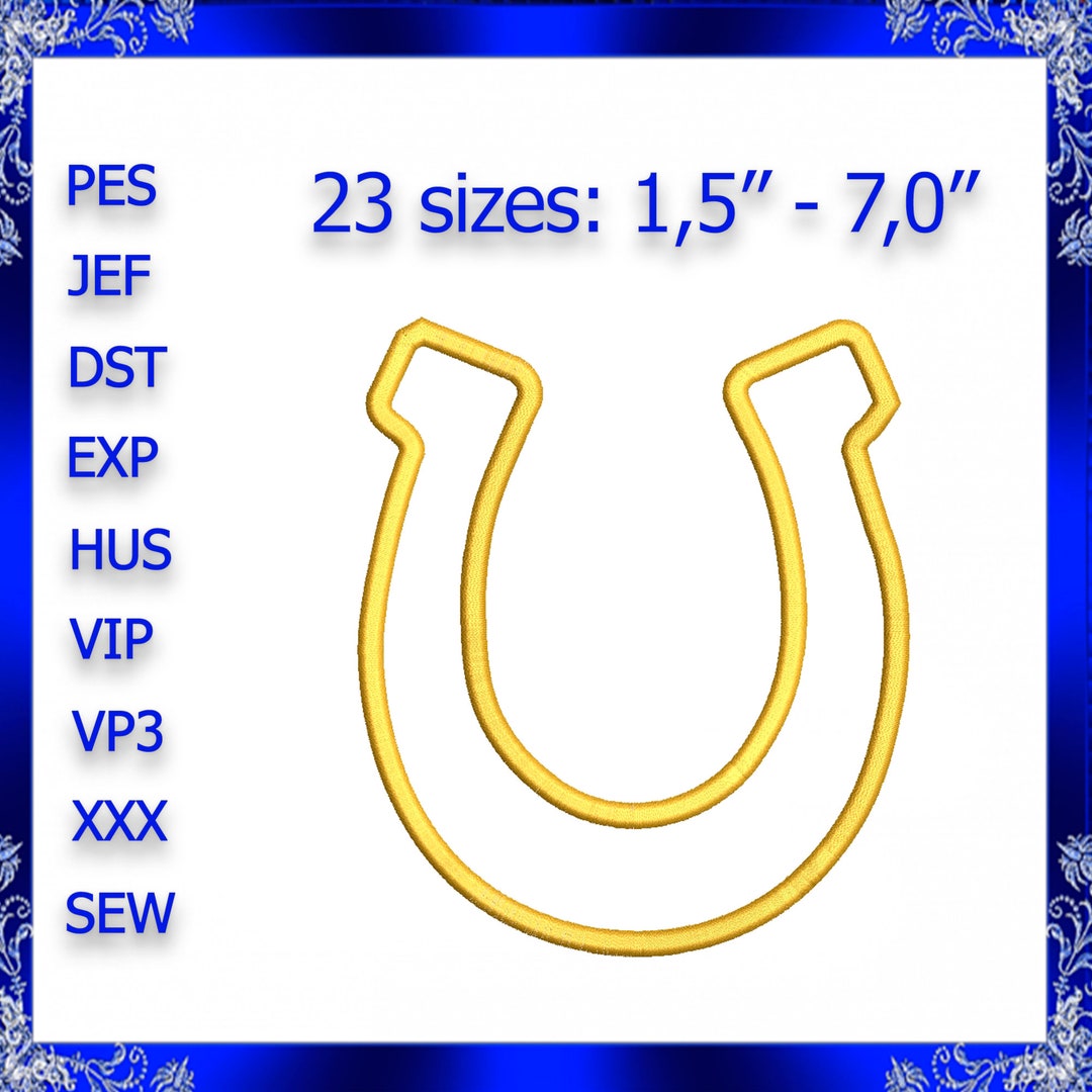 Horseshoe Applique Design Horseshoe Machine Embroidery Design Mini ...