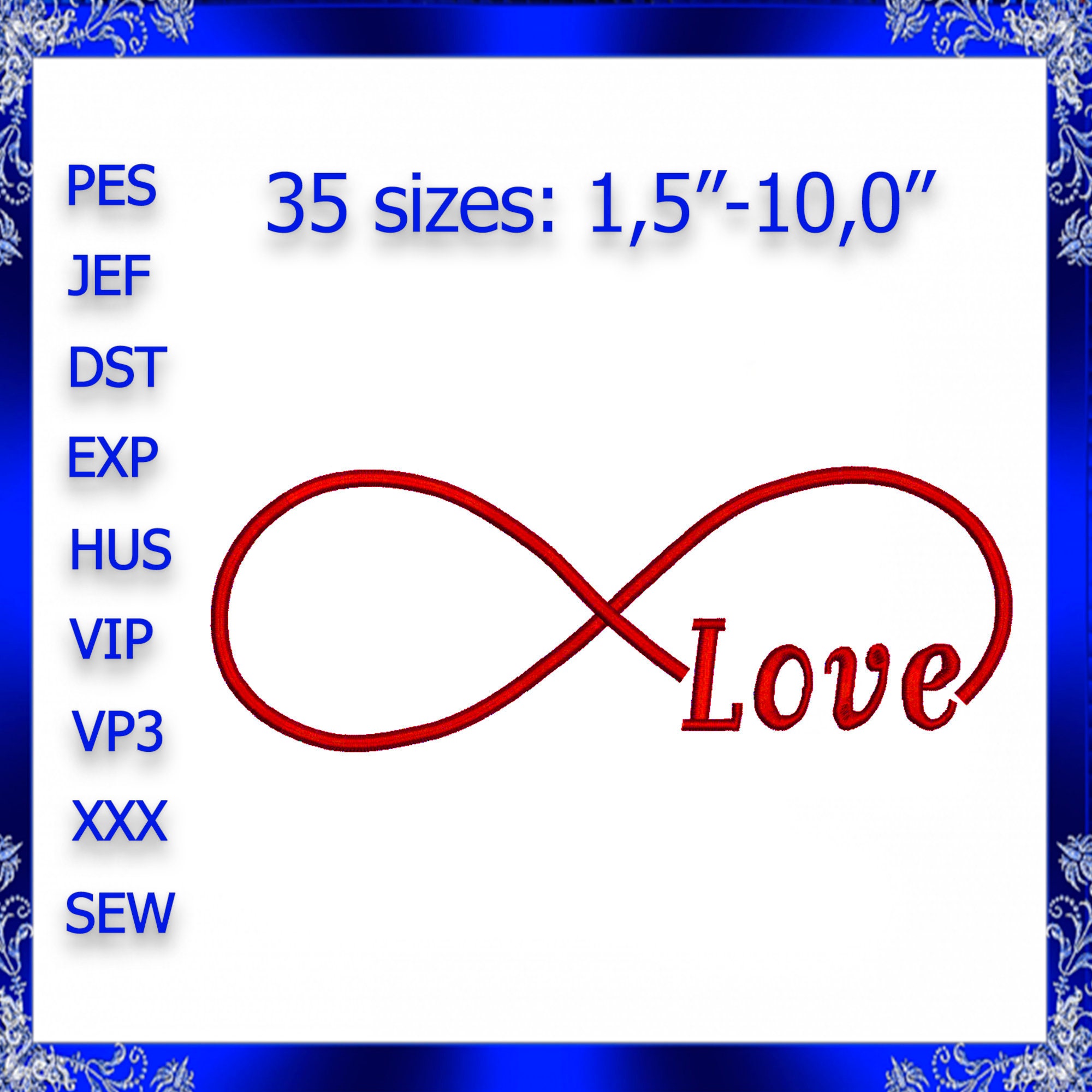 Infinity Love Machine Embroidery Design Love Infinity Embroidery Design ...