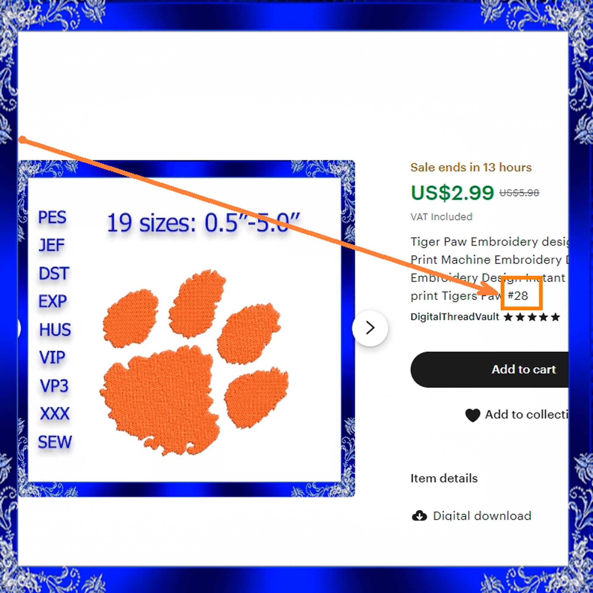 Tiger Paw Embroidery Design Tiny Paw Print Machine Embroidery Design ...