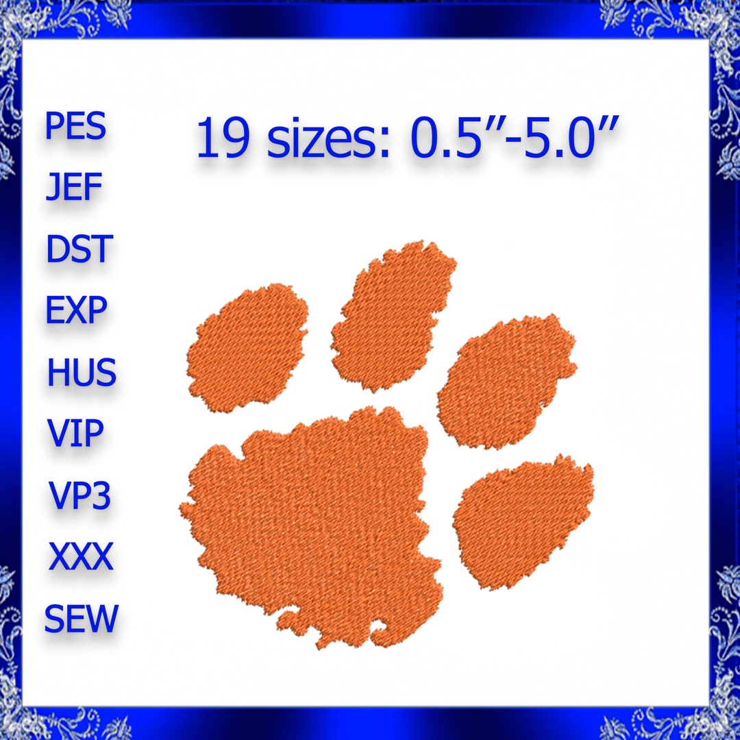 Tiger Paw Embroidery Design Tiny Paw Print Machine Embroidery Design ...