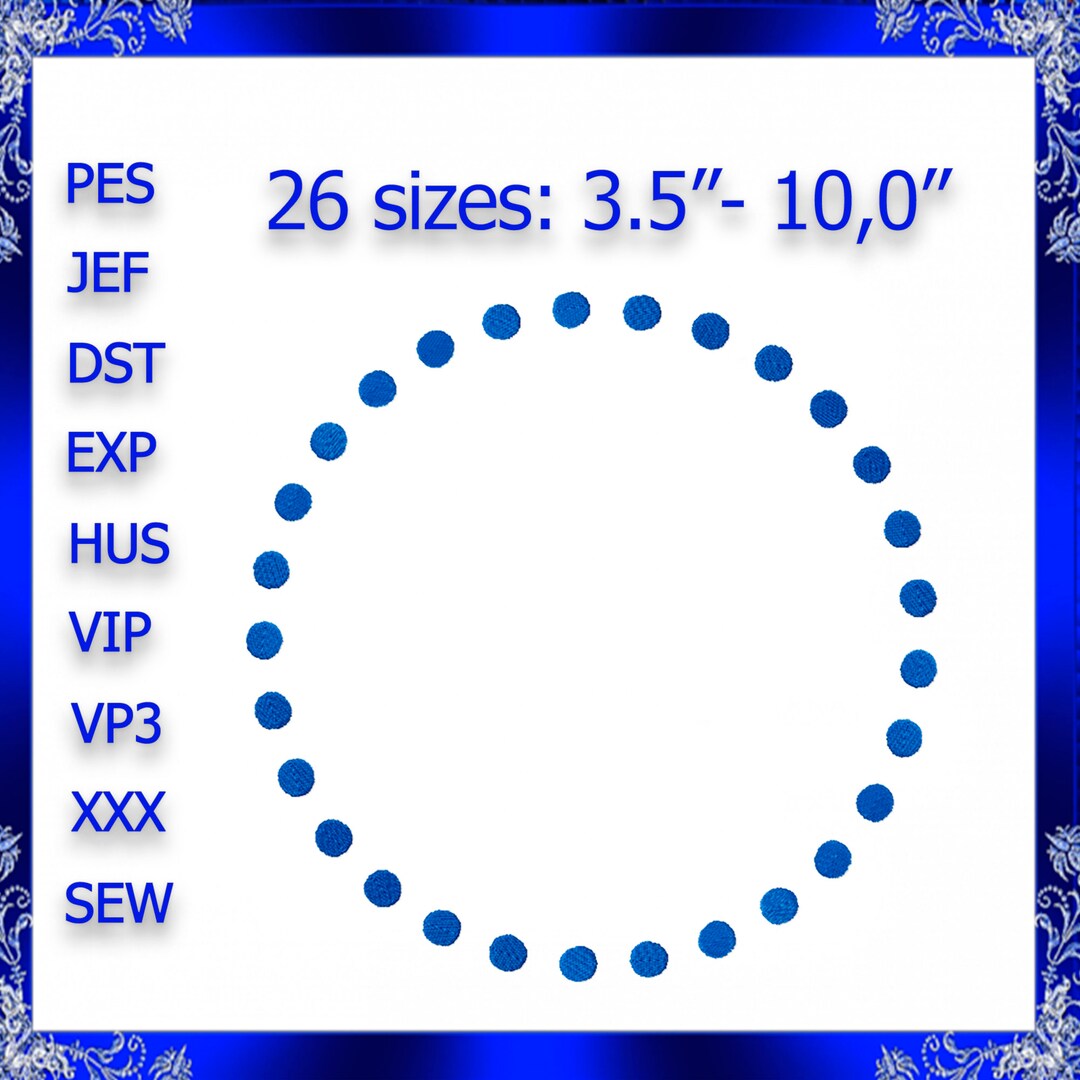 Circle Frame Machine Embroidery Design Circle Frame Fill Embroidery ...