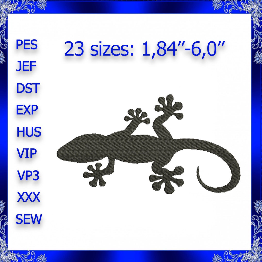Salamander Machine Embroidery Design Gecko Embroidery Design Salamander ...