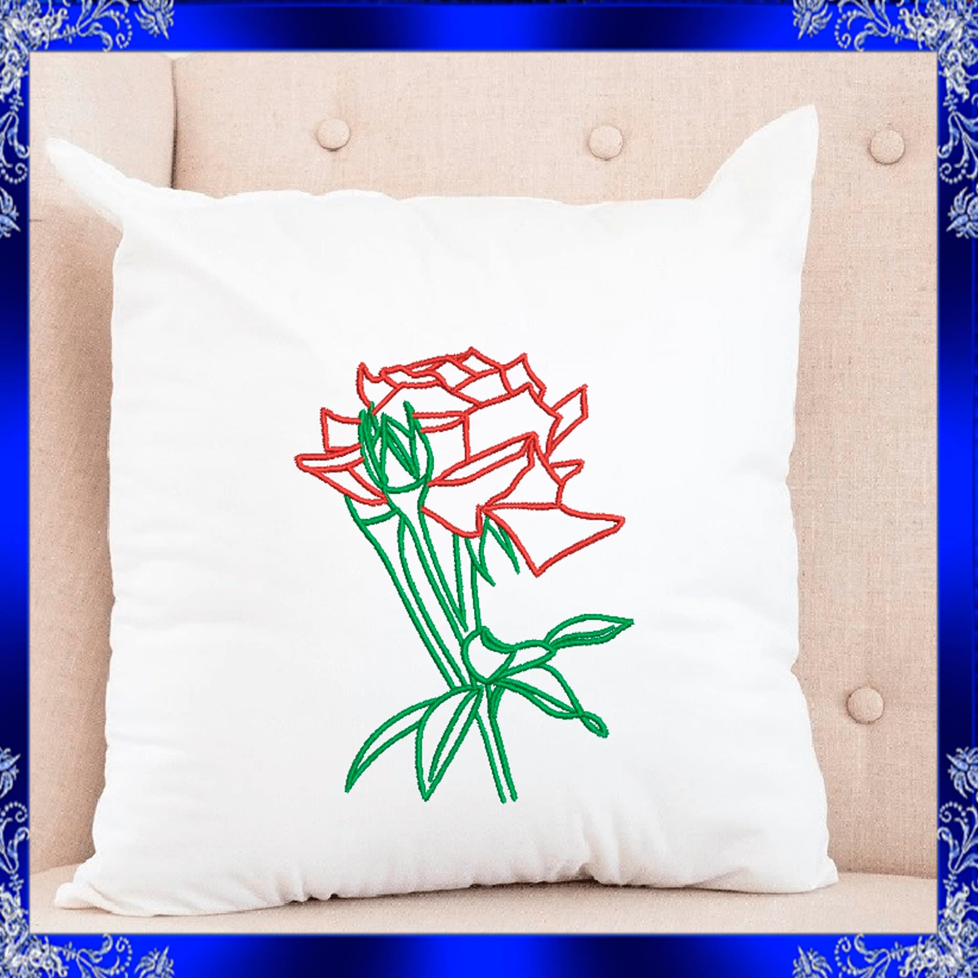 Rose Machine Embroidery Design Flower Machine Embroidery Design Floral ...