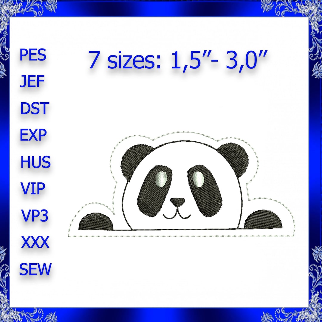 Panda Machine Embroidery Design Panda Face Embroidery Panda Bear ...