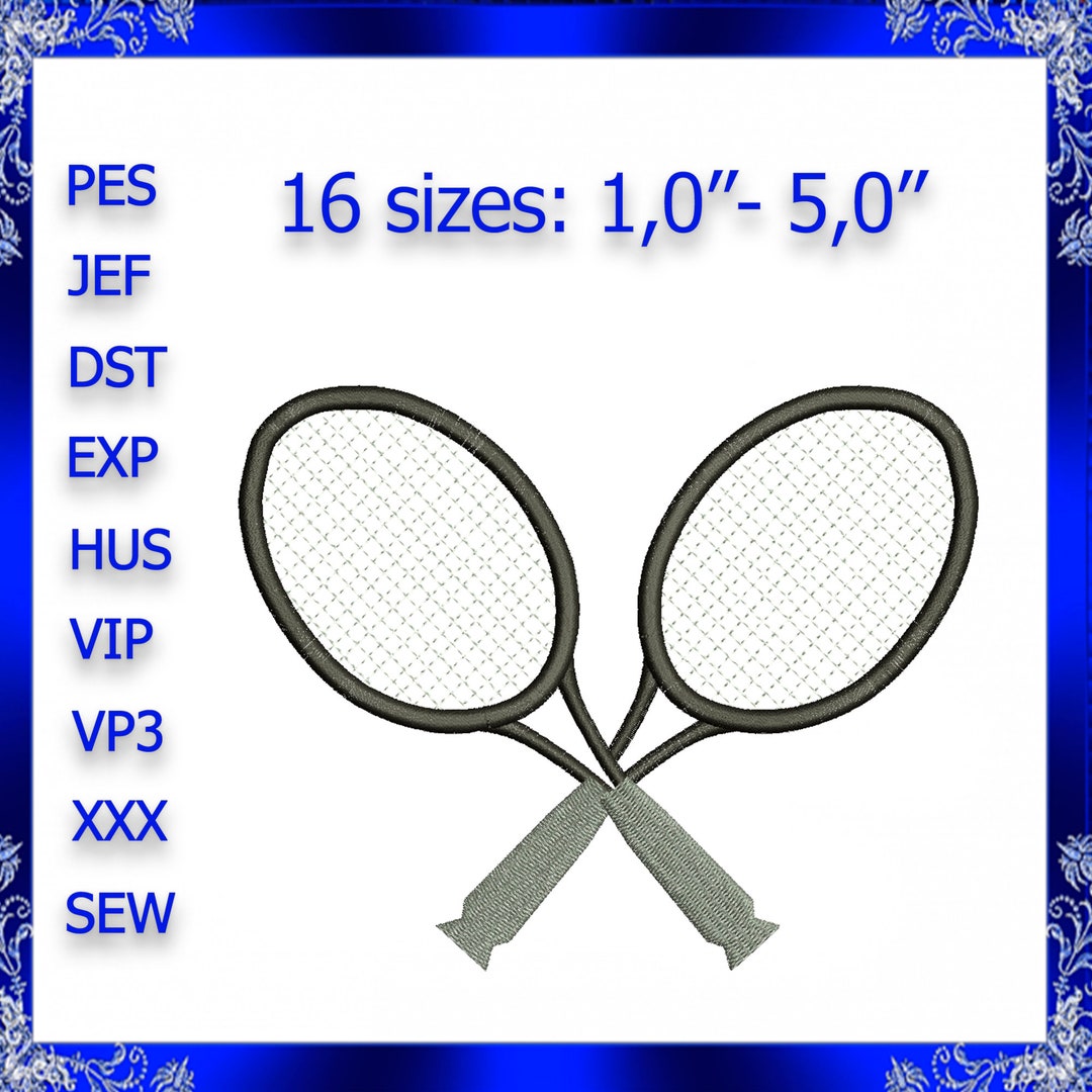 Tennis Racket Embroidery Design Instant Download Sport Machine ...