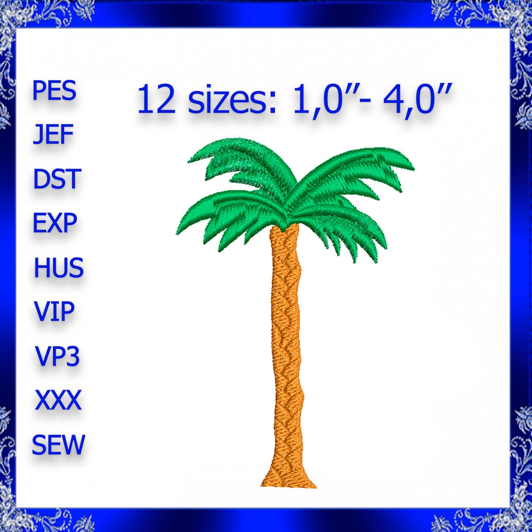 Palm Tree Embroidery Design Small Palm Tree Machine Embroidery Mini ...