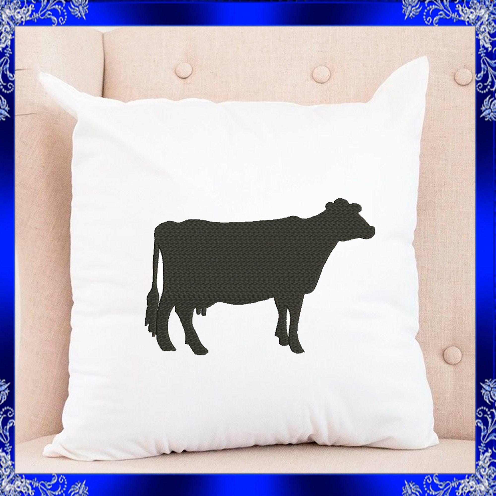 Cow Machine Embroidery Design Tiny Dairy Cow Silhouette Mini Cow ...