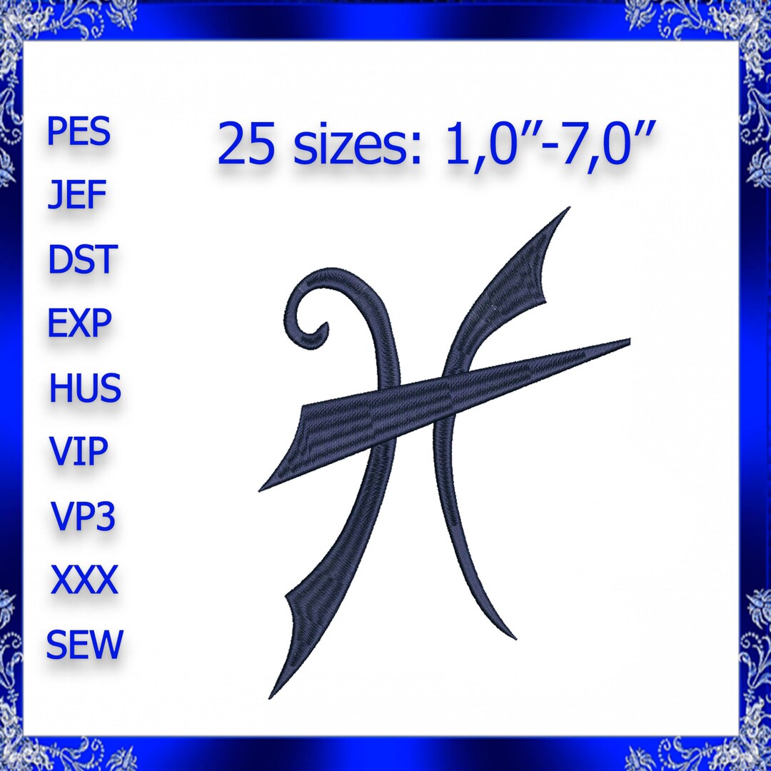 Zodiac Pisces Embroidery Design Pisces Astrology Machine Embroidery ...