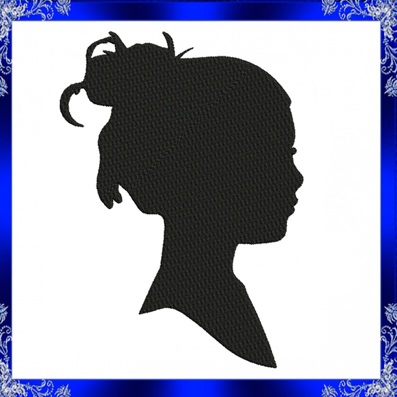 Girl Silhouette Machine Embroidery Design Silhouette Girl Embroidery ...