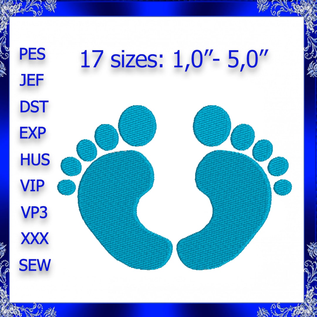 Baby Footprints Machine Embroidery Mini Foot Prints Embroidery Designs ...