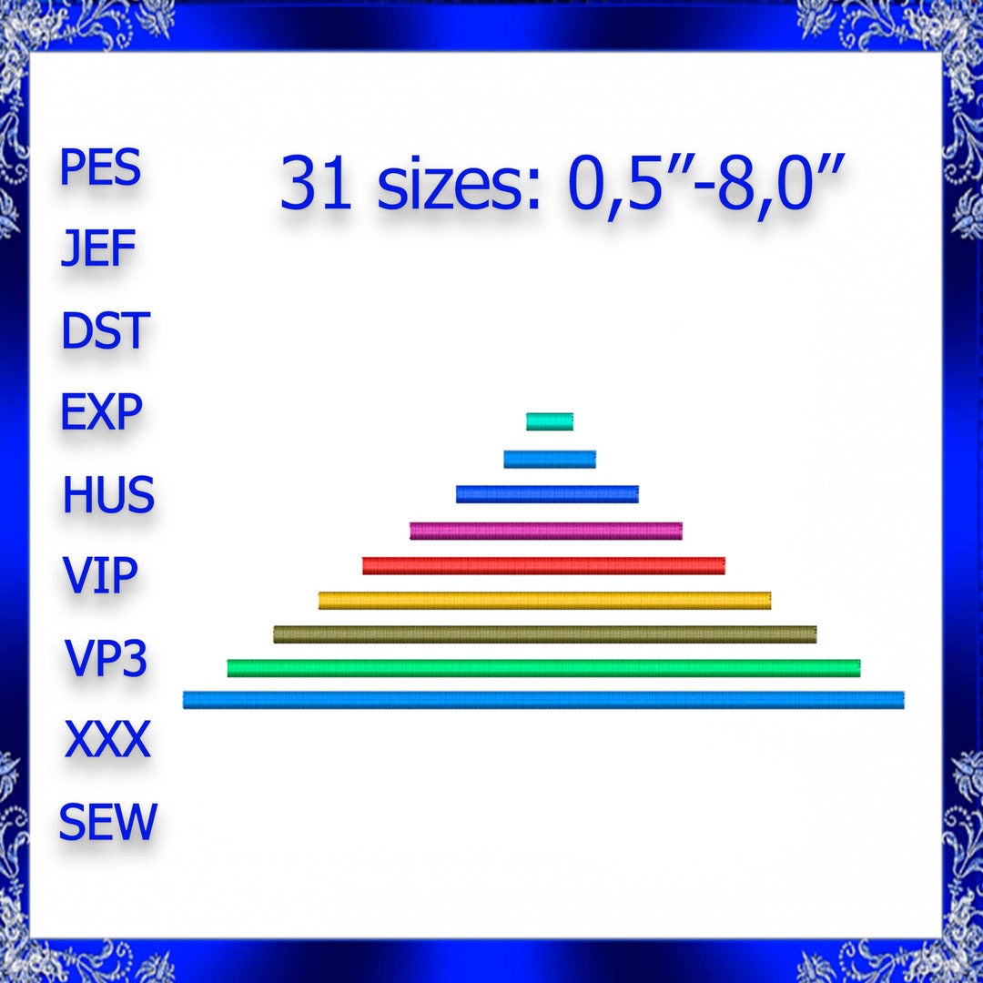 Satin Stitch Line Machine Embroidery Single Straight Line Embroidery ...