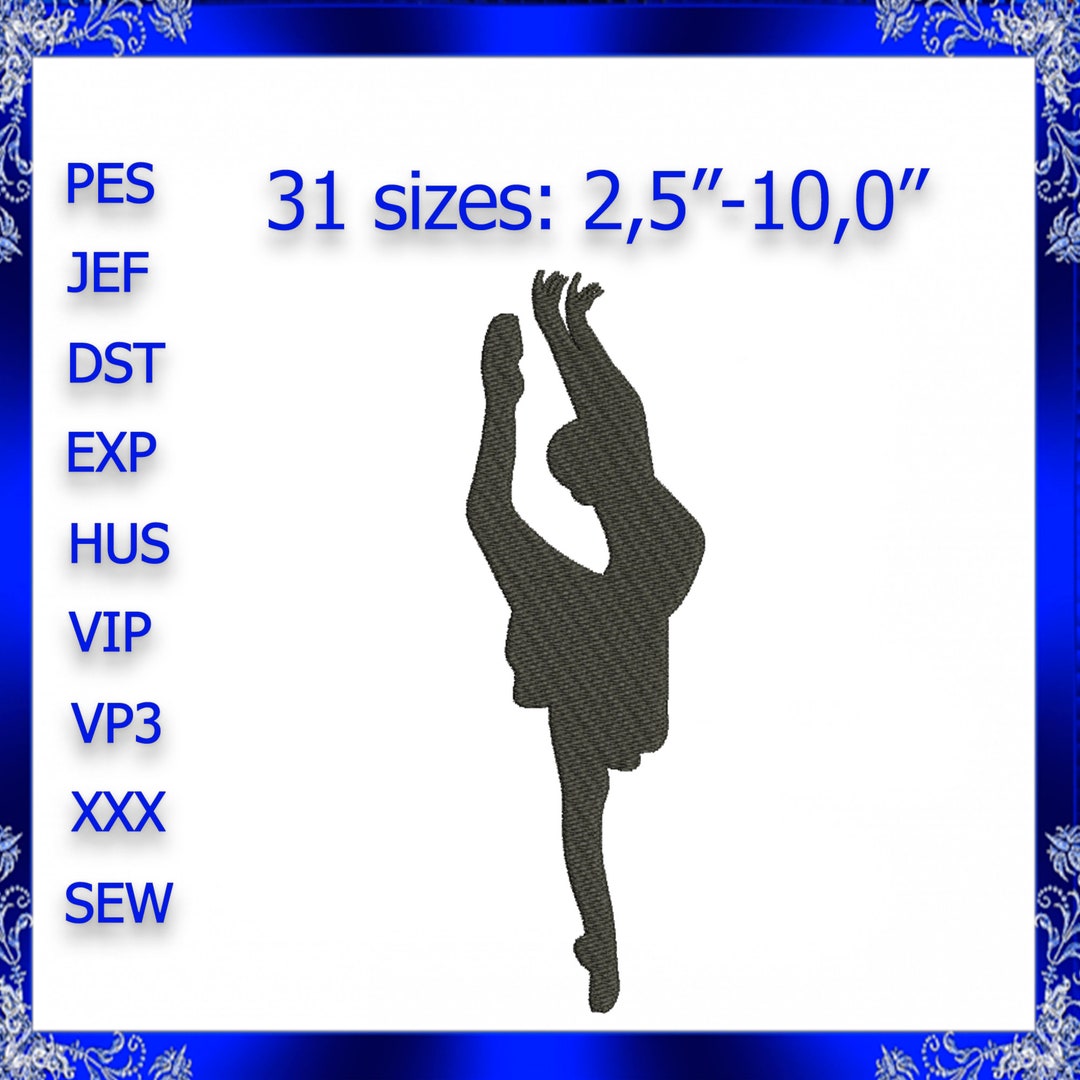 Ballerina Embroidery Design Dancing Girl Embroidery Design Ballerina ...