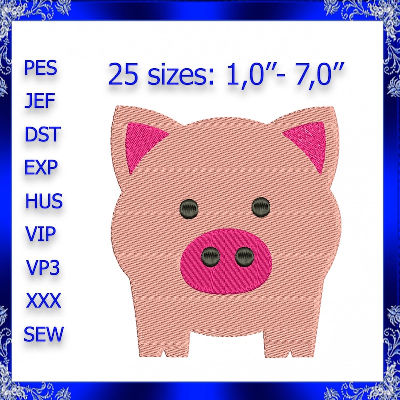 Pig Embroidery - Etsy