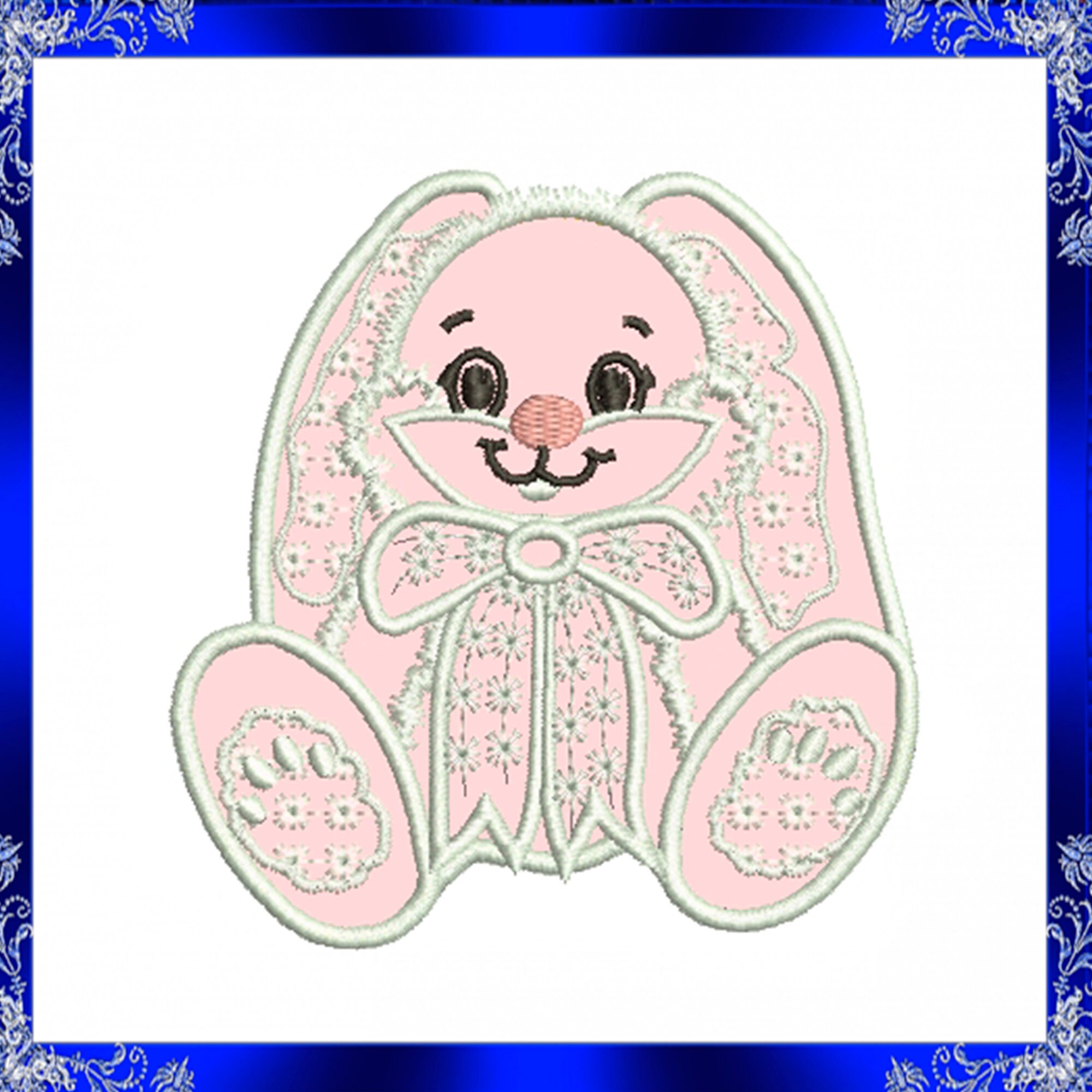 Bunny Applique Machine Embroidery Design Instant Download Easter Bunny ...