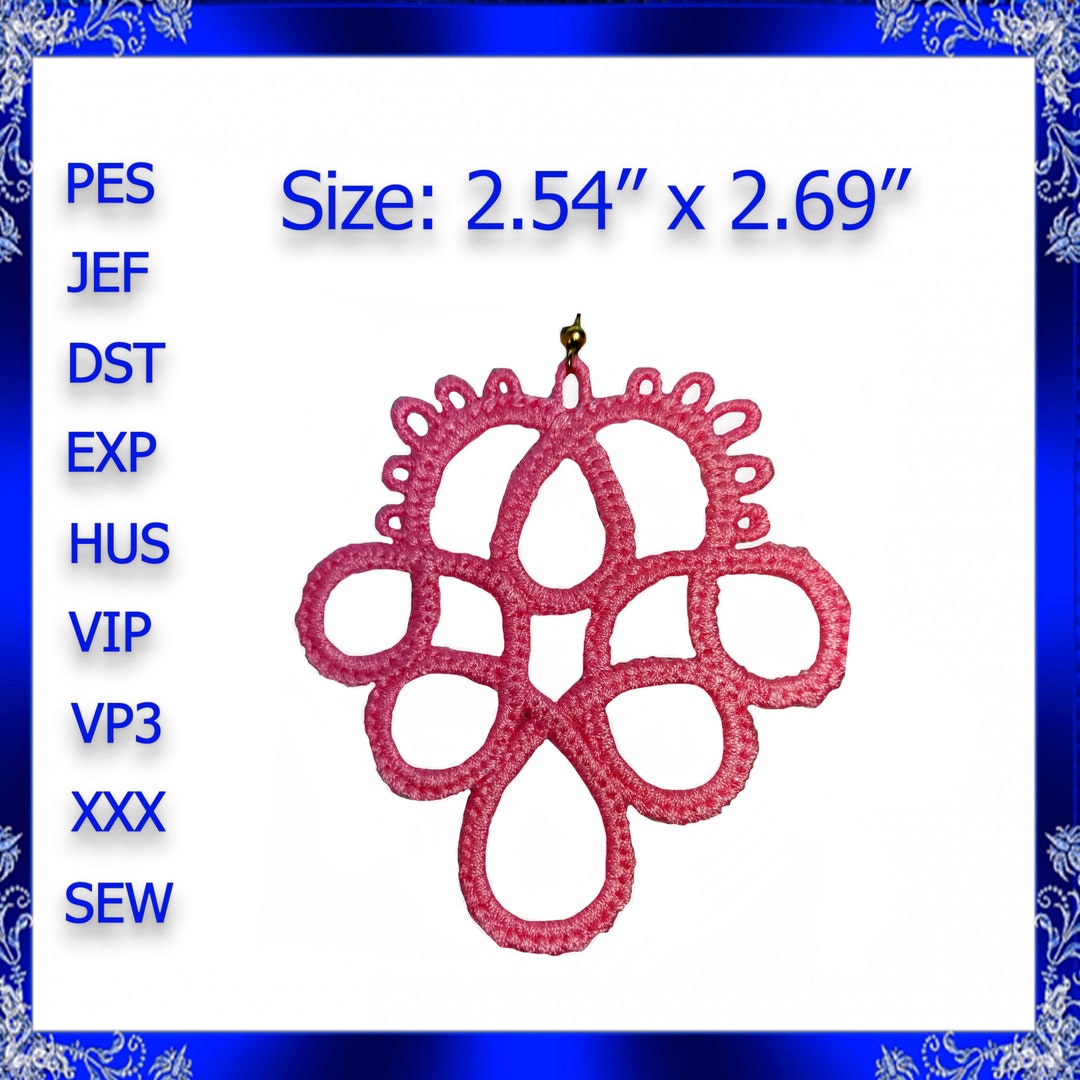 Earrings FSL Machine Embroidery Design Free Standing Lace Earrings ...