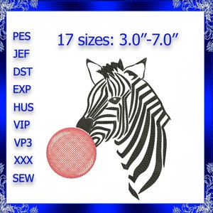 Zebra Bubble Gum Machine Embroidery Design Zebra Embroidery Design ...