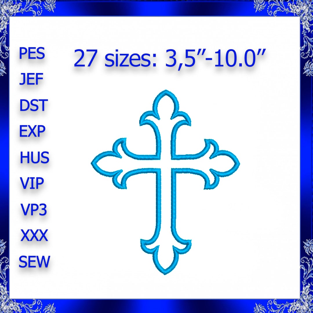 Cross APPLIQUE Embroidery Design Cross Christian Applique Religious ...