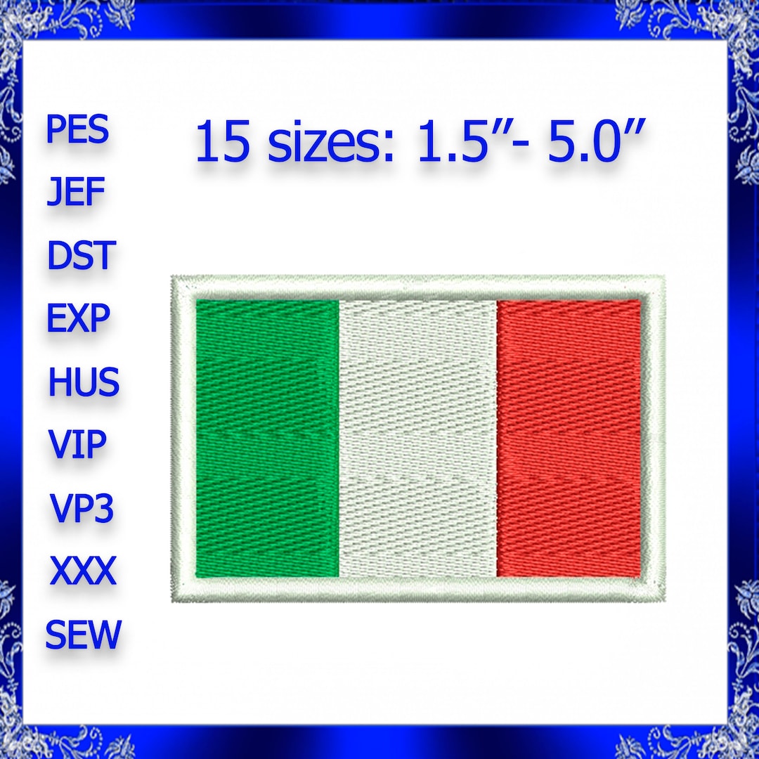 Italy Flag Machines Embroidery Design Instant Download Mini Italian ...