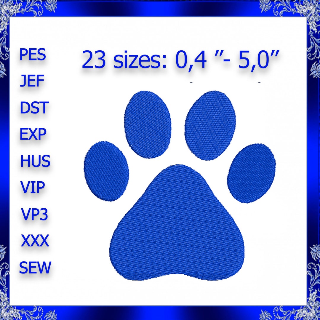 Paw Print Embroidery Design Tiny Dog Paw Print Machine Embroidery ...