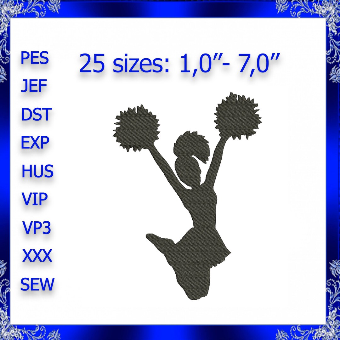 Cheerleader Embroidery Design Cheer Girls Embroidery Dance Jump Girl ...