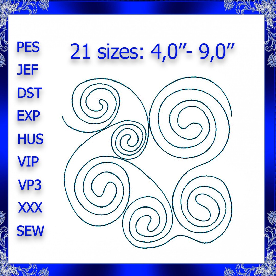 Quilting Swirls Embroidery Design Quilting Swirls Quilting Block ...