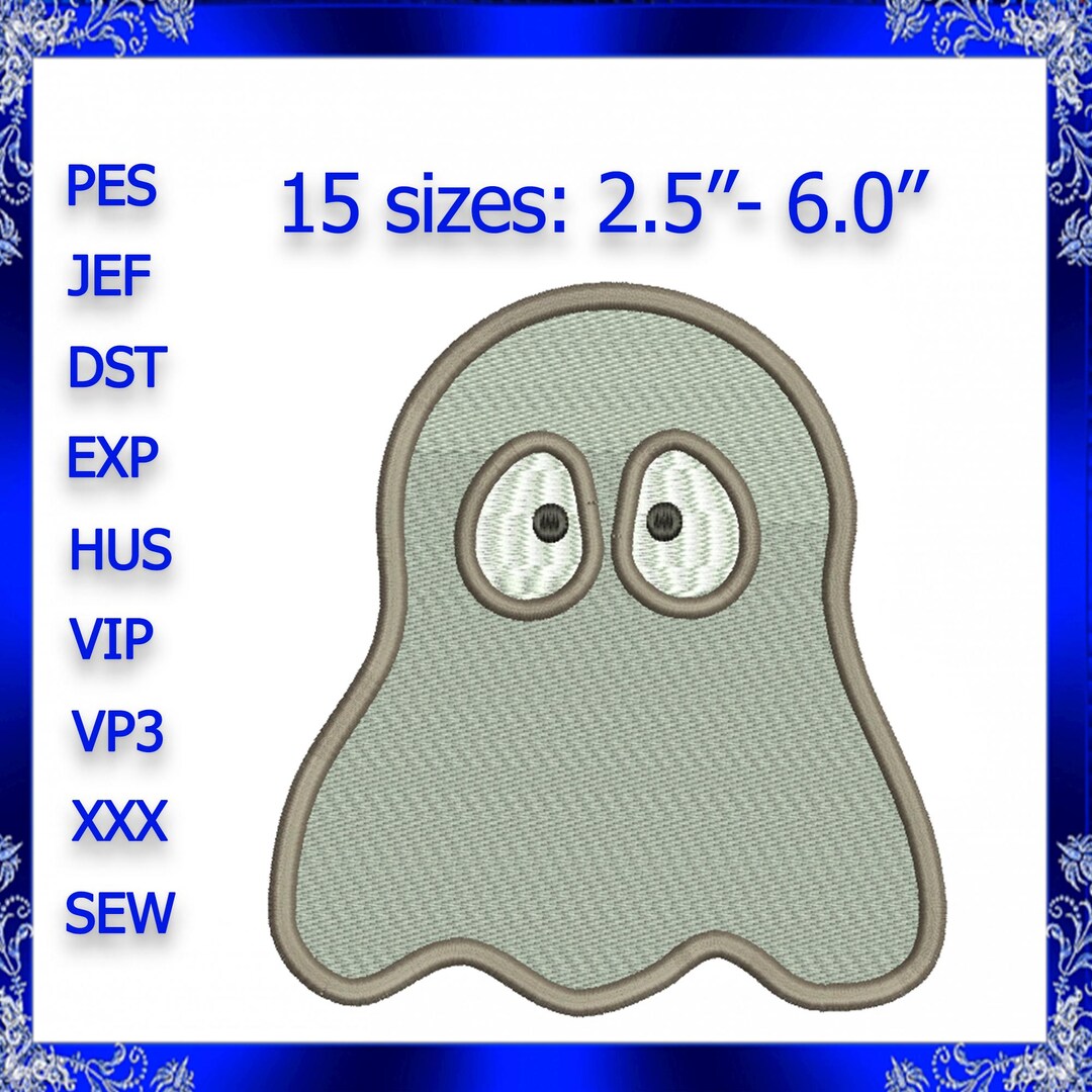 Ghost Machine Embroidery Design Halloween Ghost Embroidery Design Cute ...