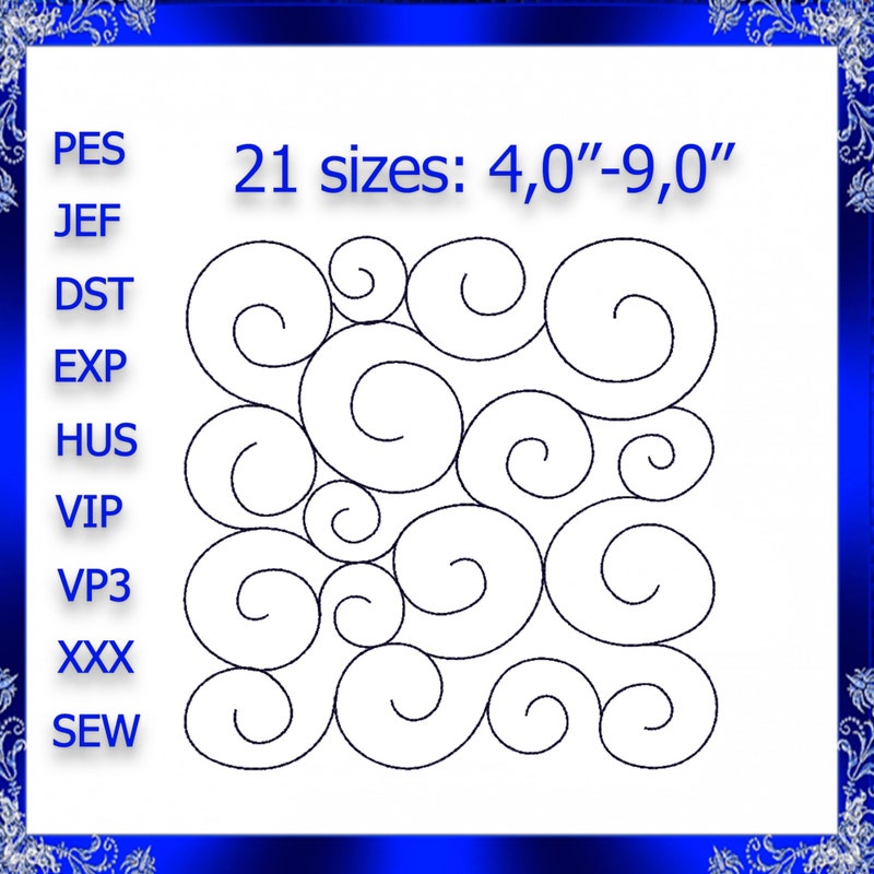 Stipple Swirl Quilt Design - Etsy