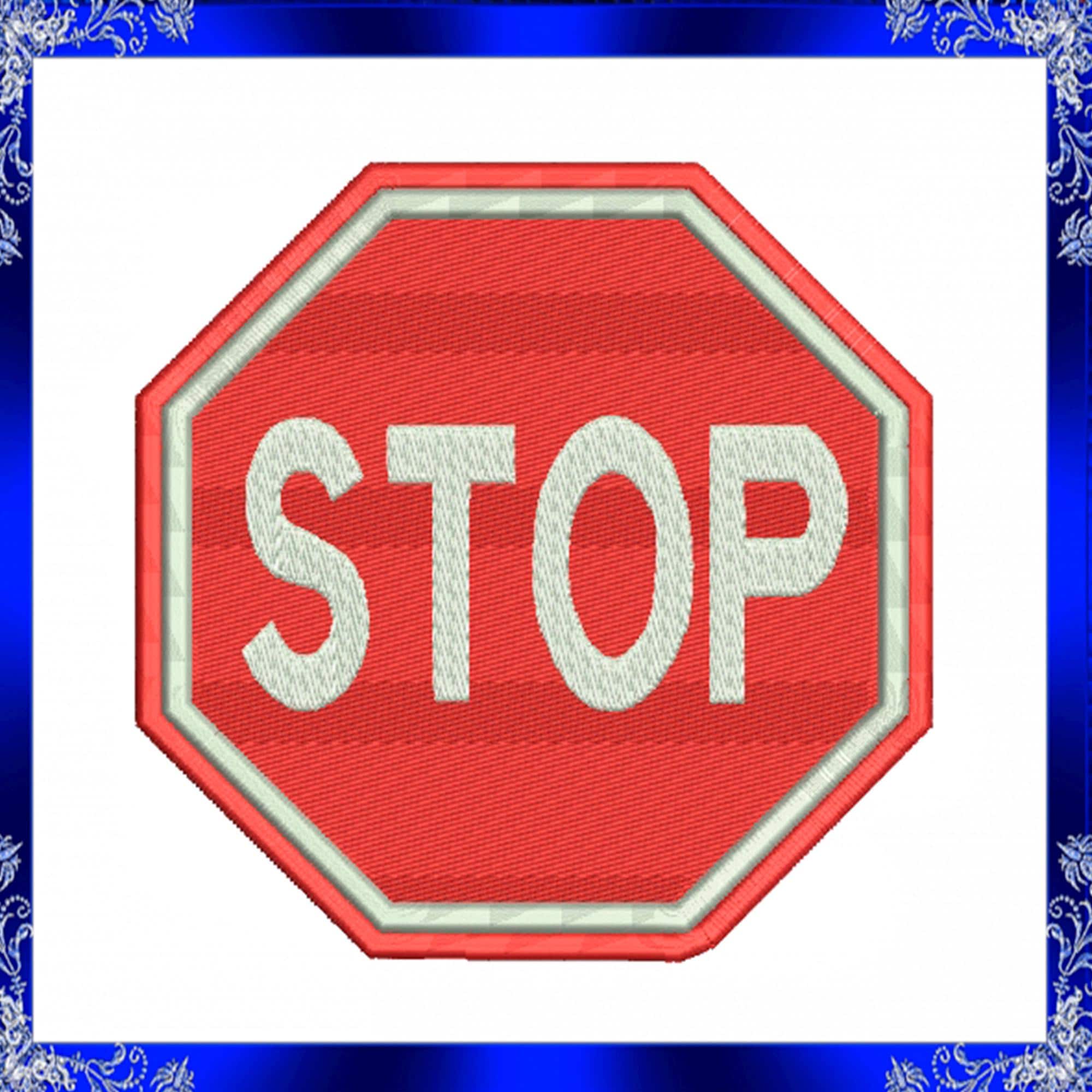 Stop Sign Embroidery Design Instant Download Stop Machine Embroidery ...
