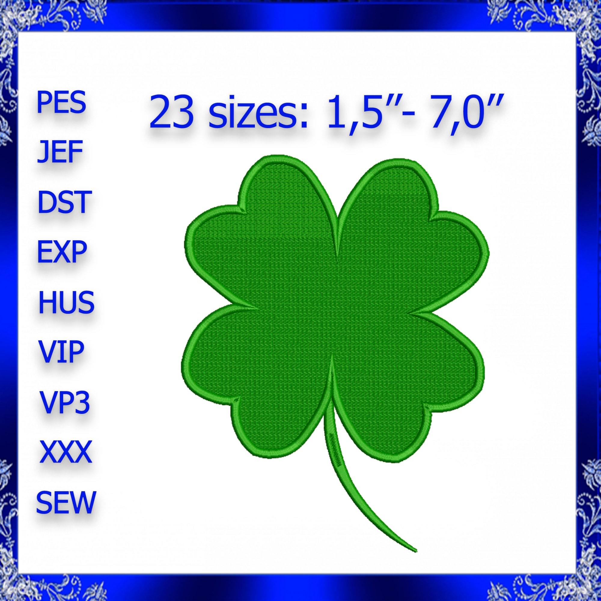 Clover 4 Leaf Machine Embroidery Design Clover Embroidery Shamrock Mini ...