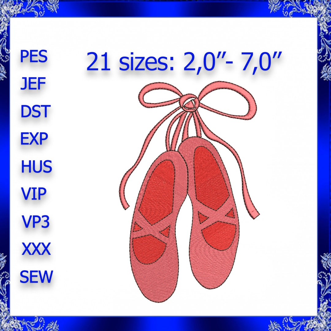 Ballet Shoes Machine Embroidery Design Ballet Slippers Pointe Shoes ...