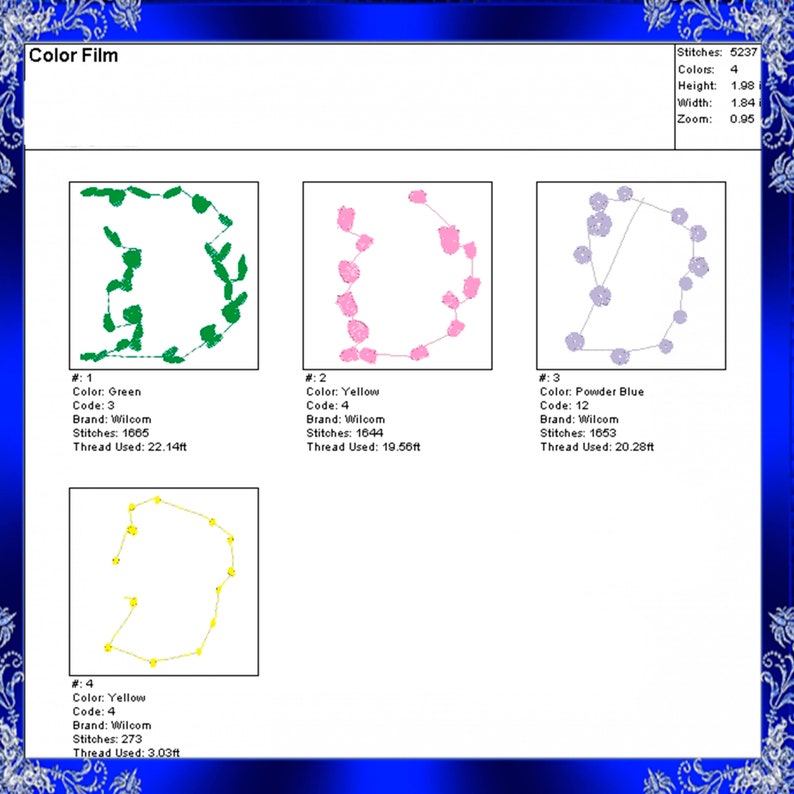 Letter D Monogram Embroidery Floral D Monogram Fancy Vine Monogram ...