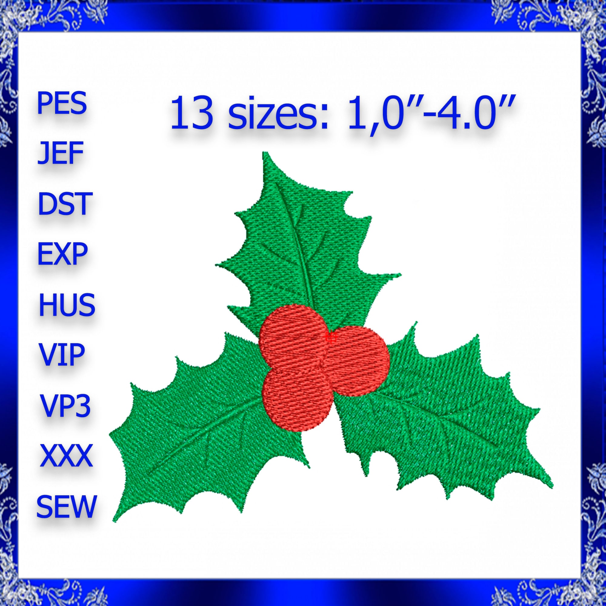Holly Berry Machine Embroidery Design Holly Christmas Berry Embroidery ...