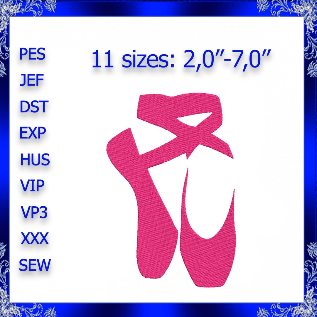 Ballet Shoes Machine Embroidery Design Ballet Slippers Pointe Shoes ...
