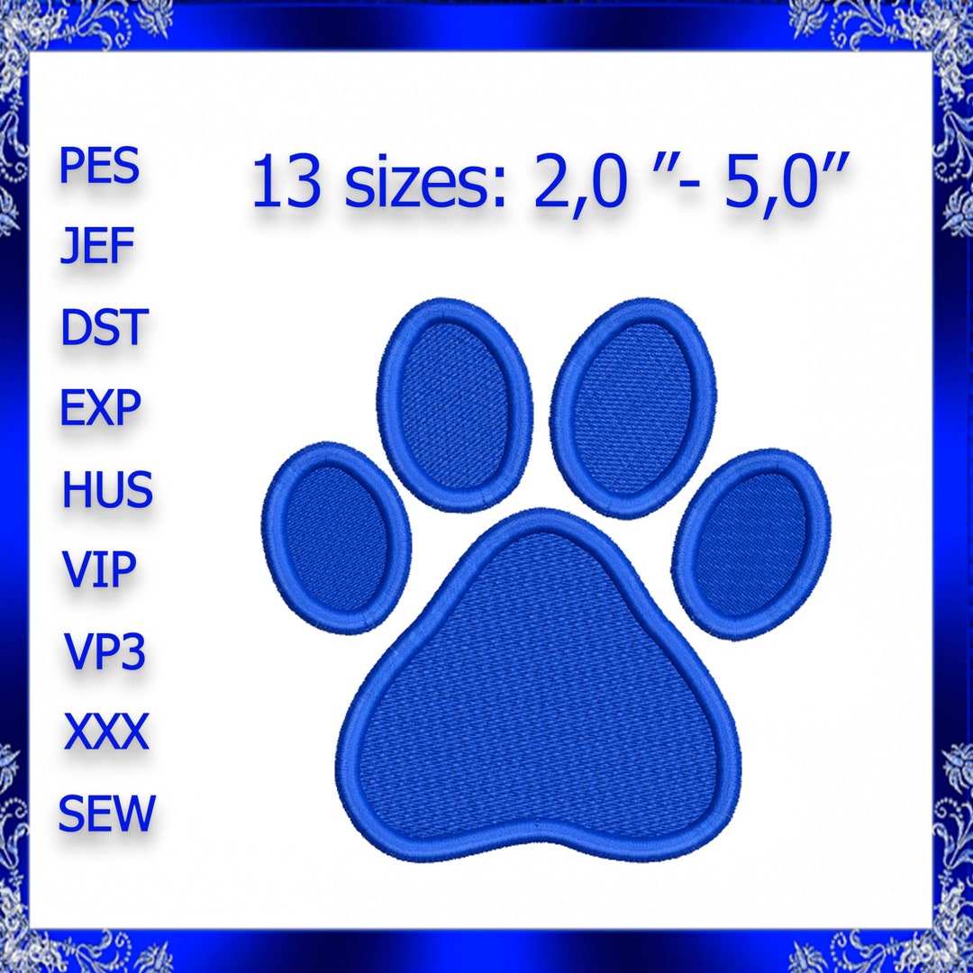 Dog Paw Print Embroidery Design Tiny Paw Print Machine Embroidery ...
