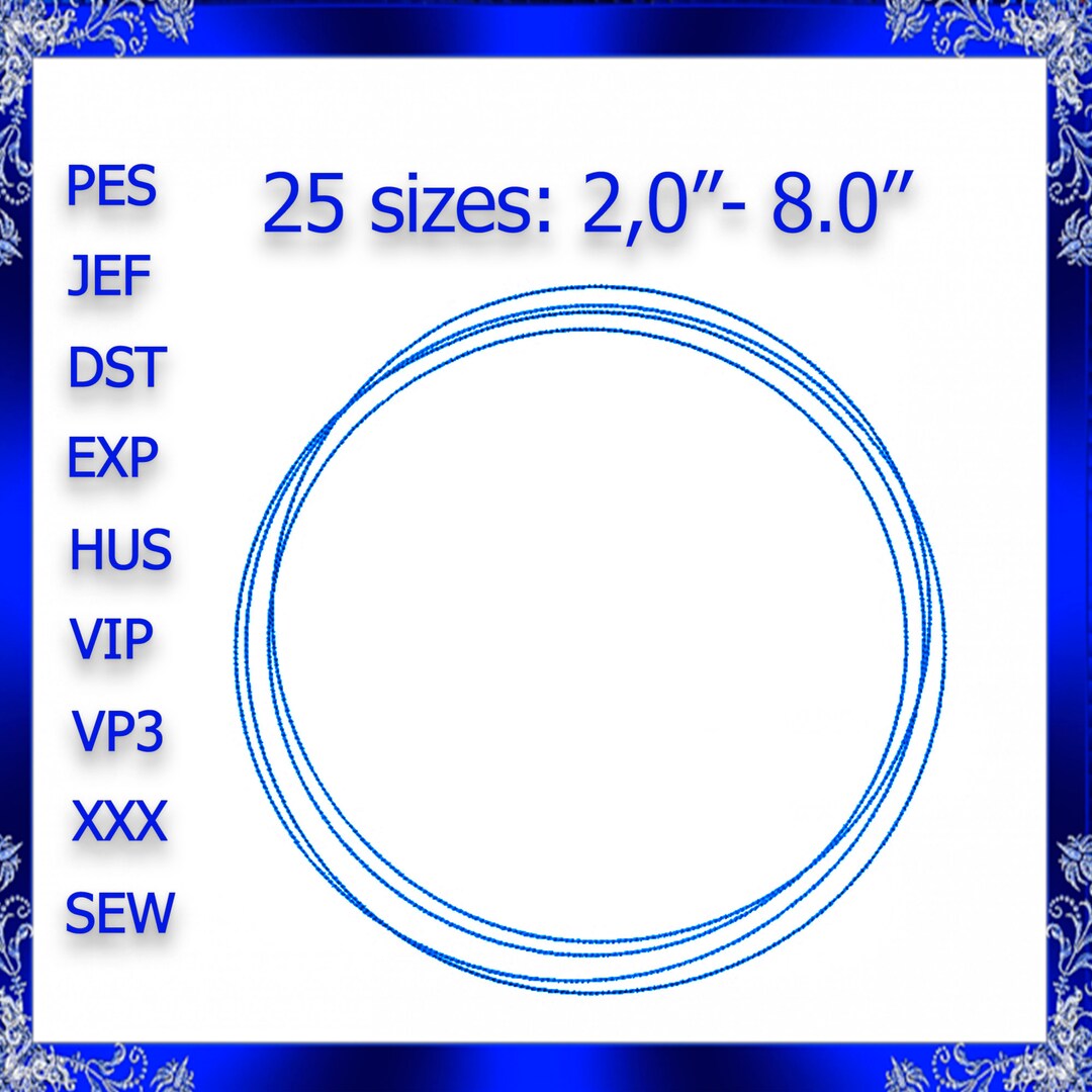 Frame Embroidery Design Monogram Frame Embroidery Circle Stich Frame ...