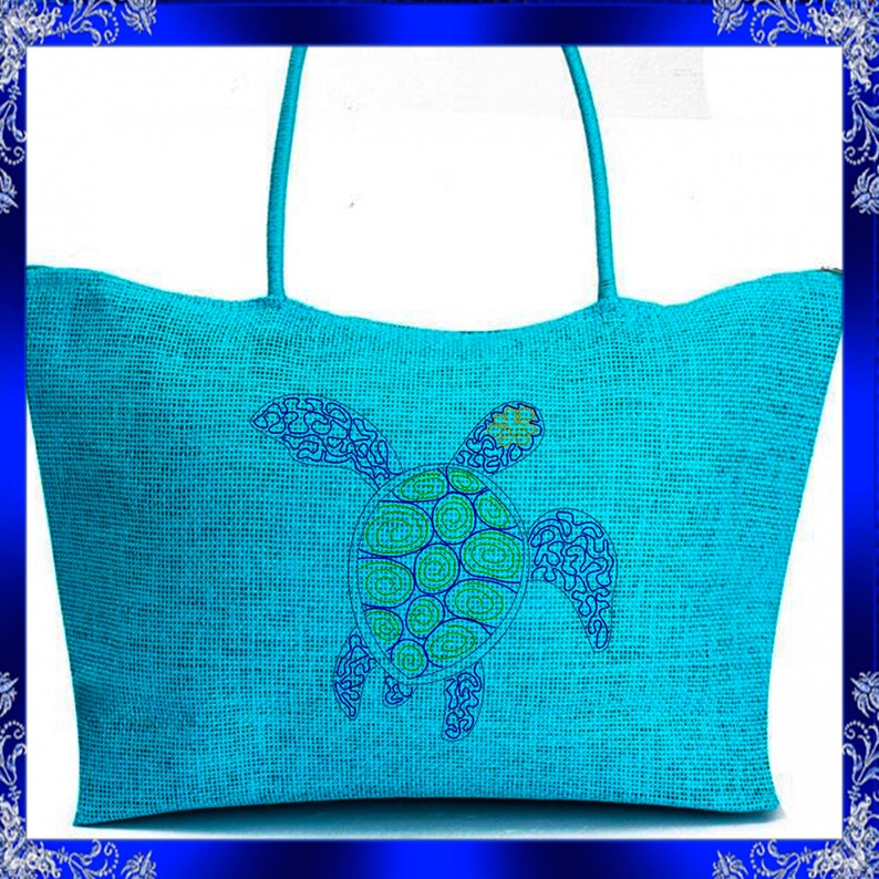 Sea Turtle Embroidery Design Preppy Turtle Machine Embroidery Beach ...