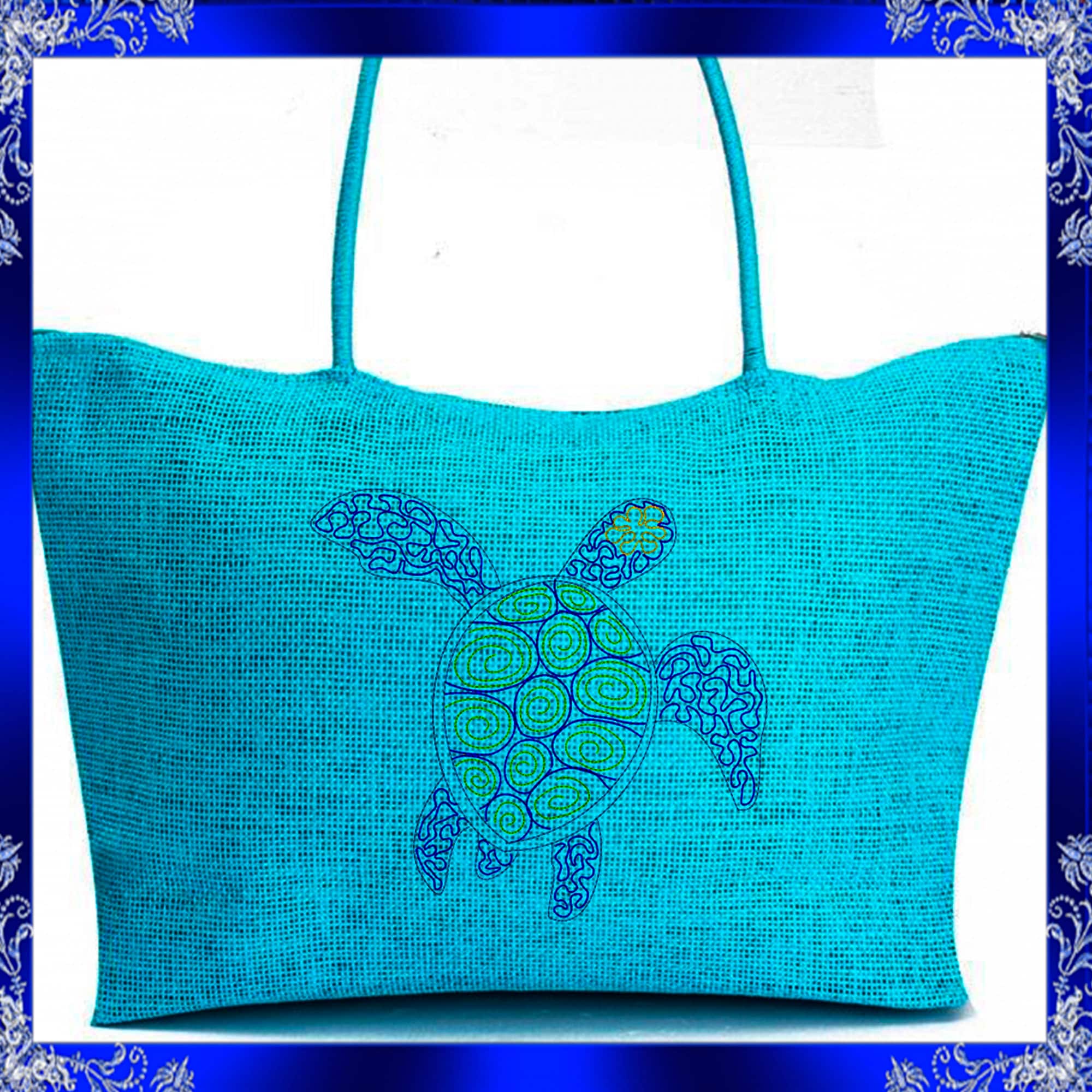 Sea Turtle Embroidery Design Preppy Turtle Machine Embroidery Beach ...