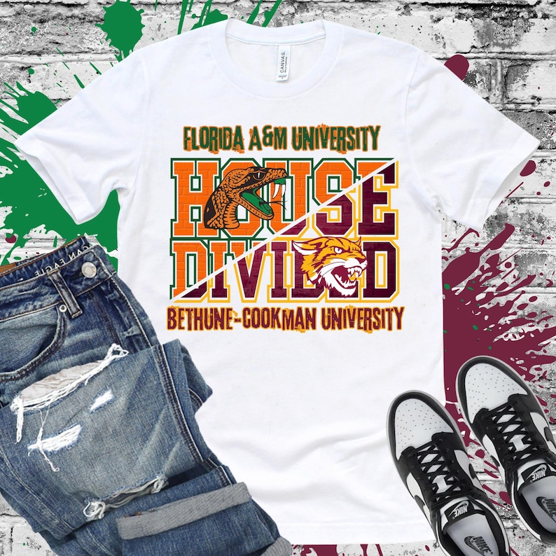 House Divided T-shirt, Bethune-cookman University Vs Florida A&M ...