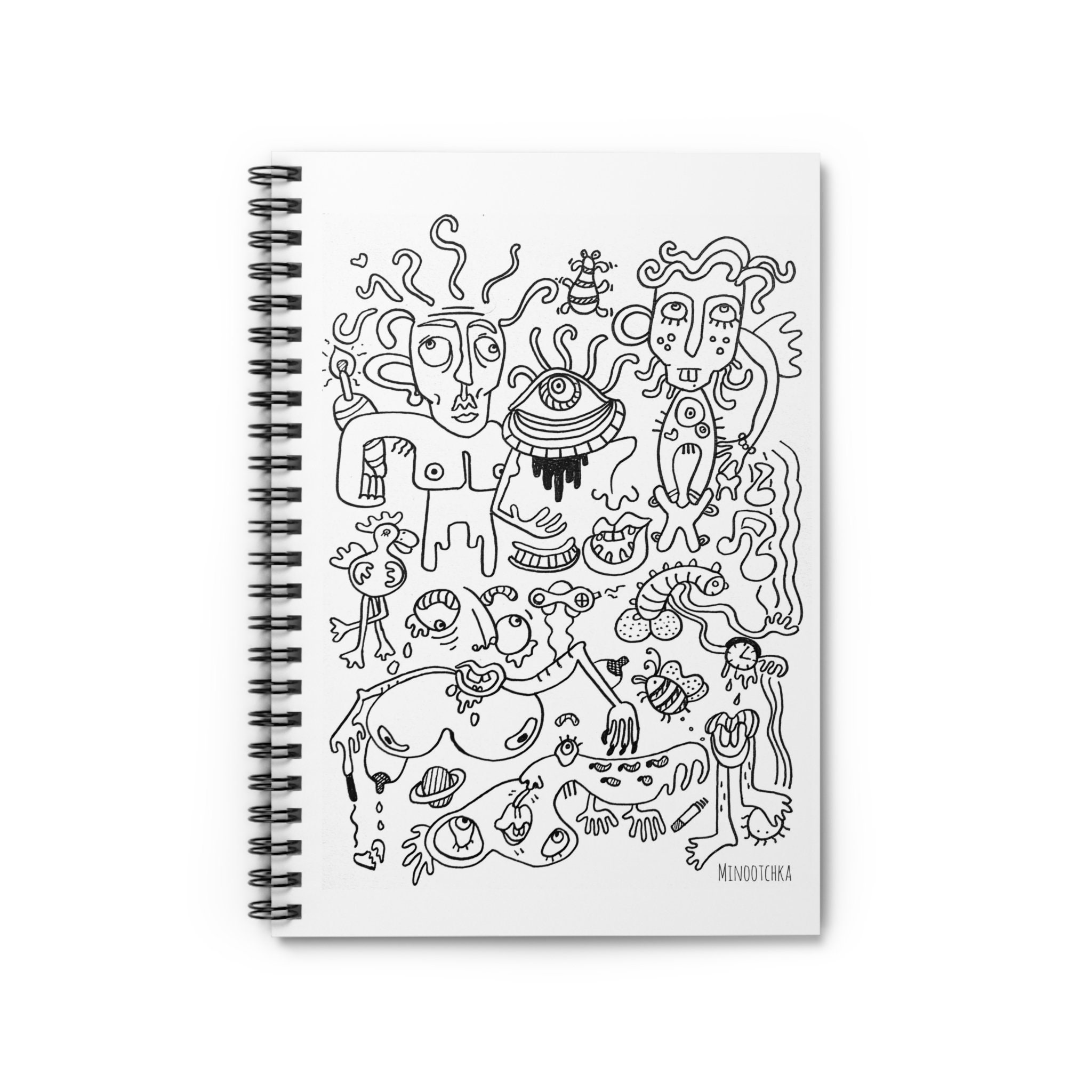 Doodle Spiral Notebook - Ruled Line - Etsy Canada