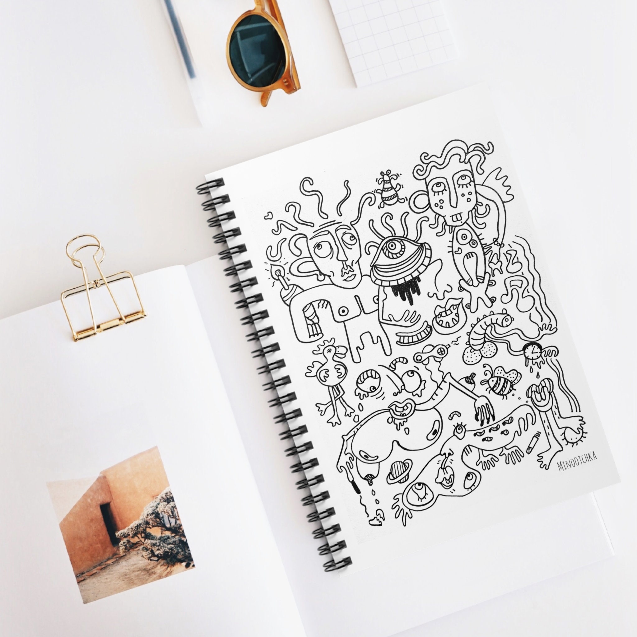 Doodle Spiral Notebook - Ruled Line - Etsy Canada